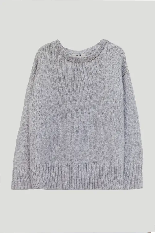 YAPA Anku Turtle Neck Convertible Sweater - Gray