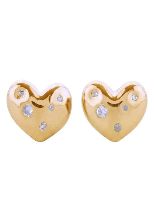 AREA STARS Mira Pave Heart Studs