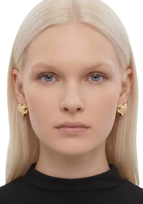 AREA STARS Mira Pave Heart Studs