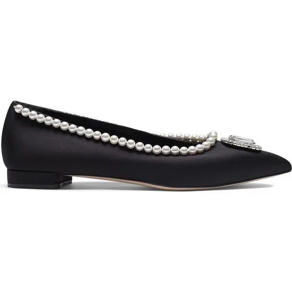 ZENA ZIORA The Dame Pearl Ballerina Flat - Black