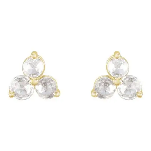 IVY & PEARL CO. 1/4 Ct Lab-grown Diamond Three-stone Earrings In 14k Gold