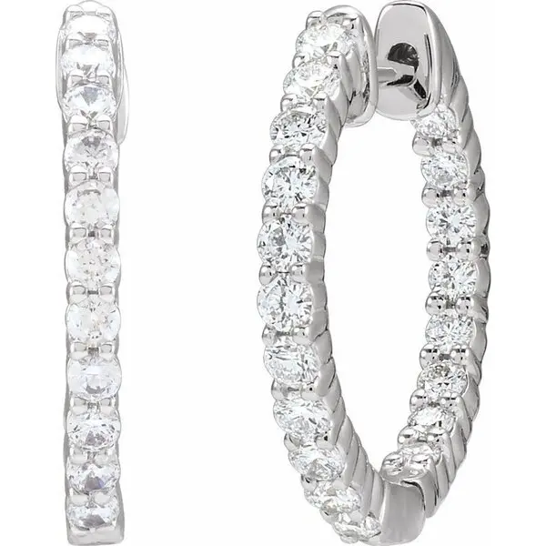 IVY & PEARL CO. 3/4 Ct Lab-grown Diamond Hoop Earrings In 14k Gold - White