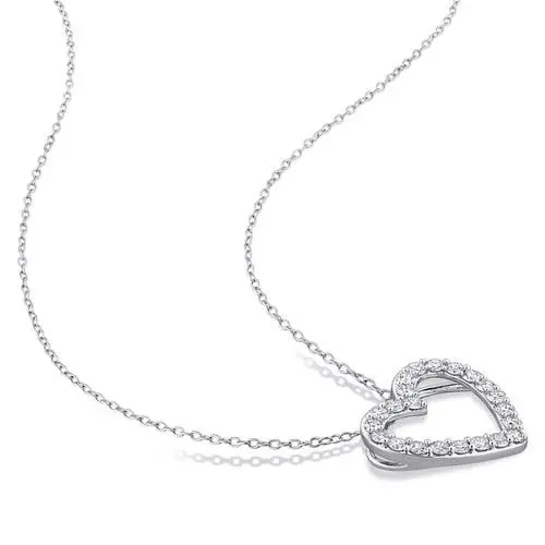 JULIANNA B. Lab-grown Diamond Heart Necklace Silver