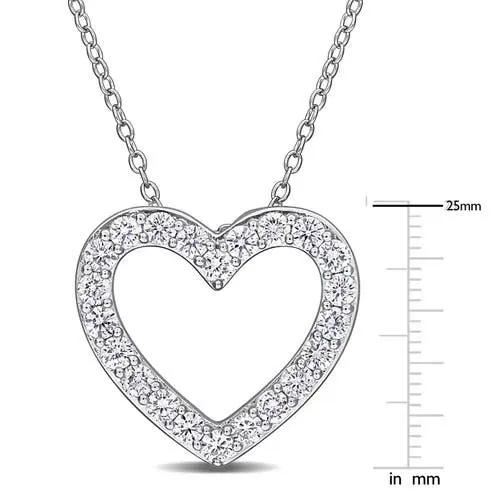 JULIANNA B. Lab-grown Diamond Heart Necklace Silver