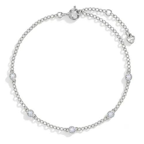 IN SEASON JEWELRY Dainty Cz Station Bracelet - Silver
