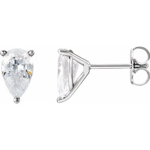 IVY & PEARL CO. 1 1/2 Ct Lab-grown Pear Diamond Stud Earrings In 14k Gold