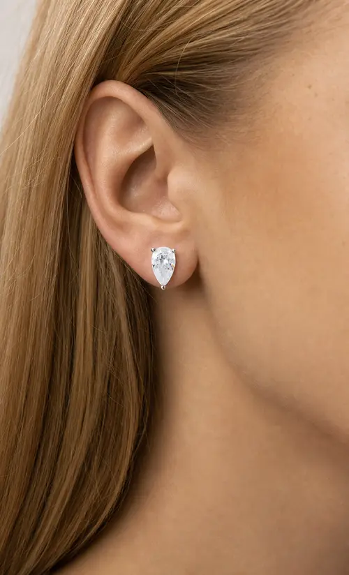 IVY & PEARL CO. 1 1/2 Ct Lab-grown Pear Diamond Stud Earrings In 14k Gold