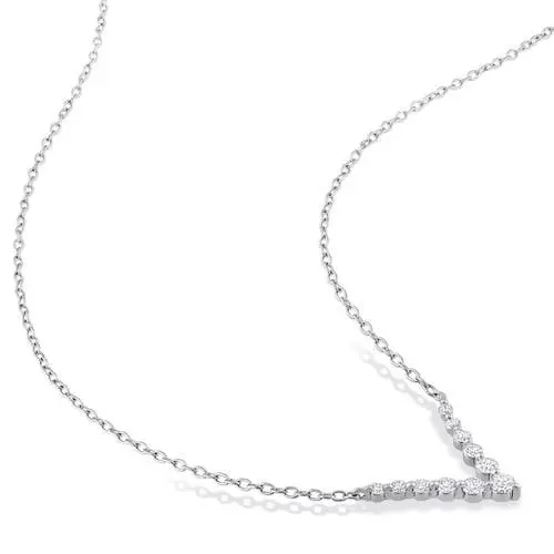 JULIANNA B. Lab-grown Diamond Graduated V Necklace