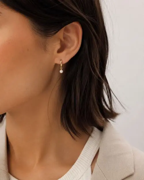 IVY & PEARL CO. Cultured Seed Pearl Hoop Earrings