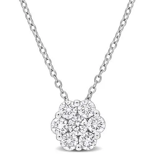 JULIANNA B. Lab-grown Diamond Floral Halo Necklace