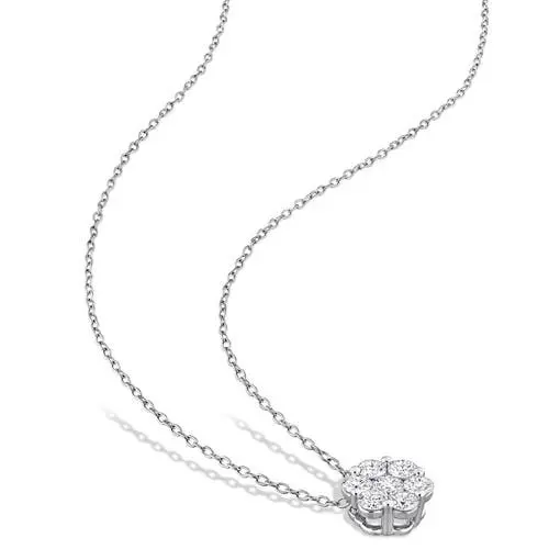 JULIANNA B. Lab-grown Diamond Floral Halo Necklace