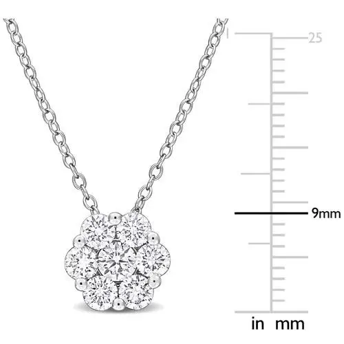JULIANNA B. Lab-grown Diamond Floral Halo Necklace