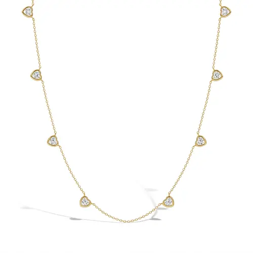 IN SEASON JEWELRY Heart Station Necklace - Gold