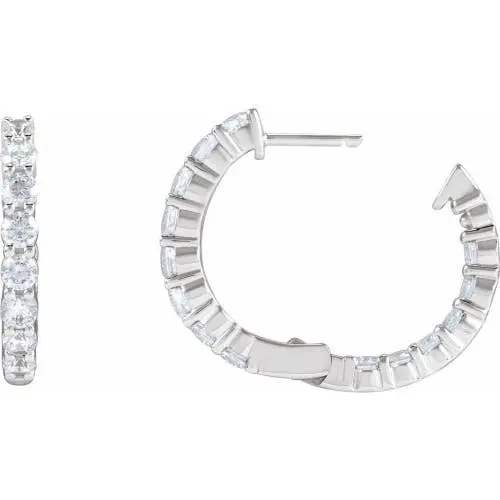 IVY & PEARL CO. 2 Ct Lab-grown Diamond Hoop Earrings In 14k Gold