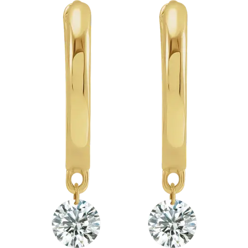 IVY & PEARL CO. 1/3 Ct Drilled Natural Diamond Hinged Hoop Earrings