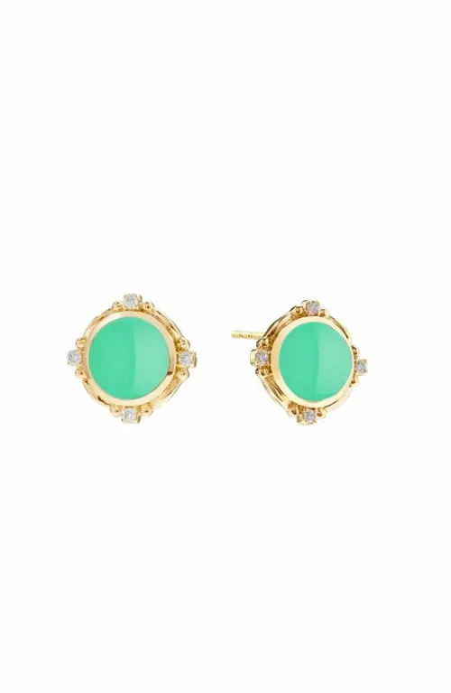 SYNA JEWELS Axia Studs - Chrysoprase
