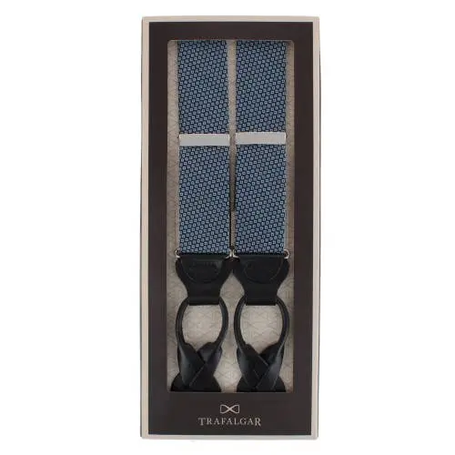 Trafalgar Nolan Neat Patterened Business Wool Blend Button End Suspenders