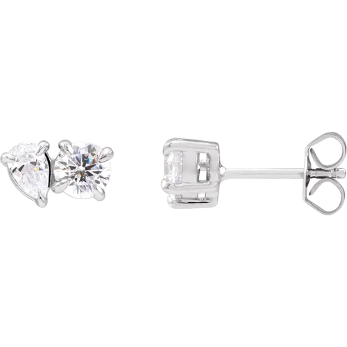 IVY & PEARL CO. 1 1/6 Ct Lab-grown Diamond Two-stone Stud Earrings In 14k Gold