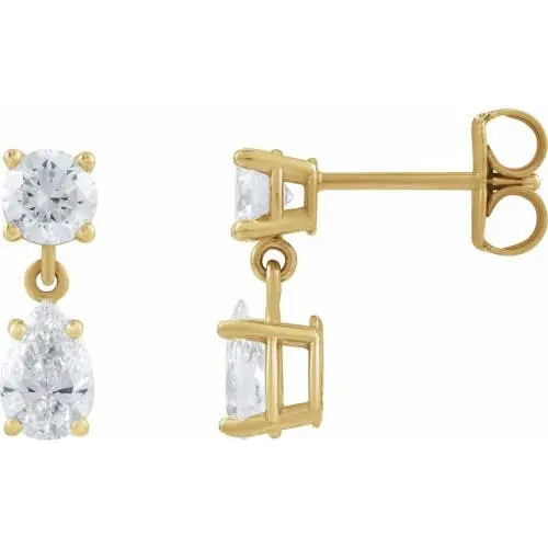 IVY & PEARL CO. 1 1/6 Ct Lab-grown Diamond Two-stone Earrings In 14k