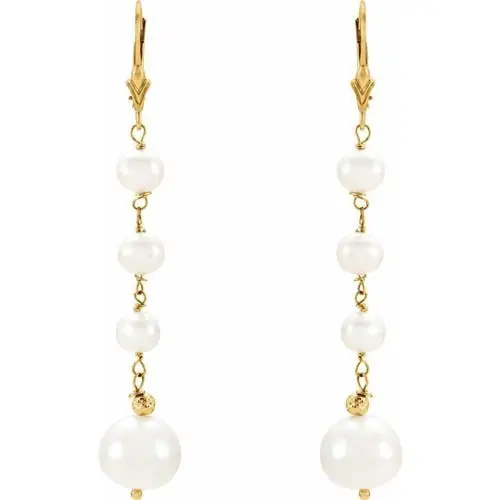 IVY & PEARL CO. Freshwater Pearl Earrings In 14k Gold