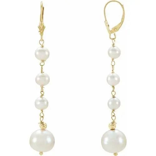 IVY & PEARL CO. Freshwater Pearl Earrings In 14k Gold