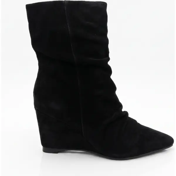AMIE RAFA Jill Slouch Wedge Boots - Black