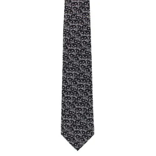 Trafalgar Jack O'lantern Smiley Halloween Novelty Silk Necktie - Black