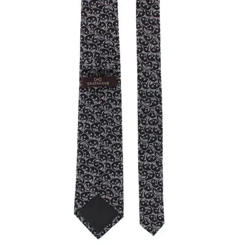 Trafalgar Jack O'lantern Smiley Halloween Novelty Silk Necktie - Black