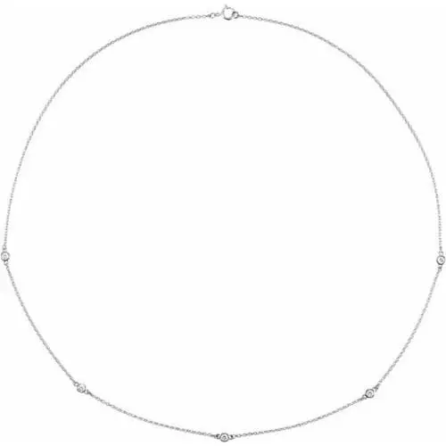 IVY & PEARL CO. 1/4 Ct Natural Diamond 5-station " Necklace In 14k Gold - White