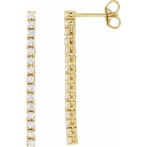 IVY & PEARL CO. 3/4 Ct Natural Diamond Bar Earrings