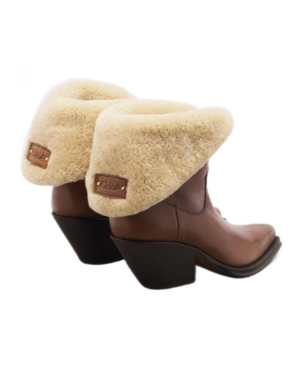 Chloé Wool Fleece Ankle Boots