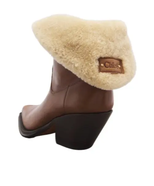 Chloé Wool Fleece Ankle Boots
