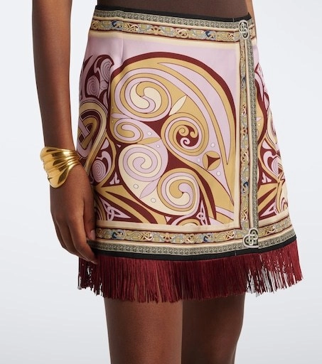 La DoubleJ Tasseled Twill Mini Skirt