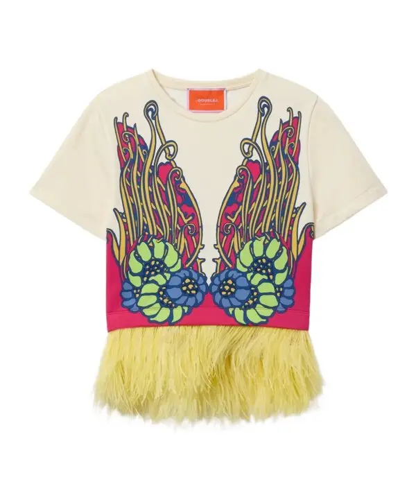 La DoubleJ La Scala Floral Feather T-shirt