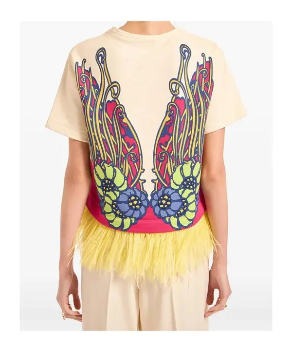 La DoubleJ La Scala Floral Feather T-shirt