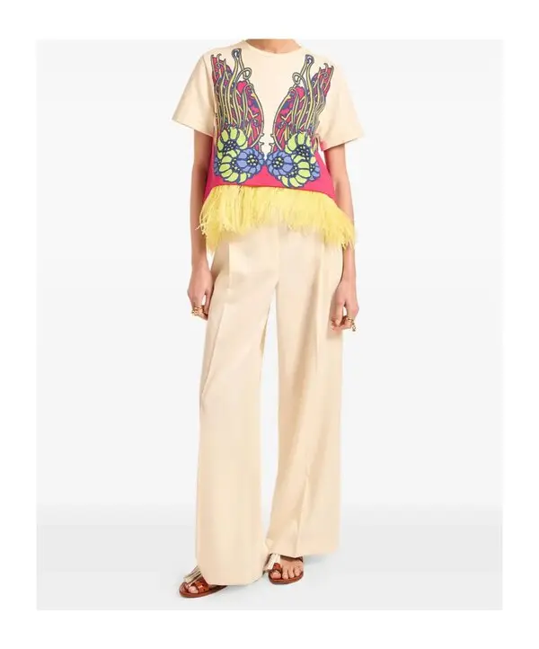 La DoubleJ La Scala Floral Feather T-shirt