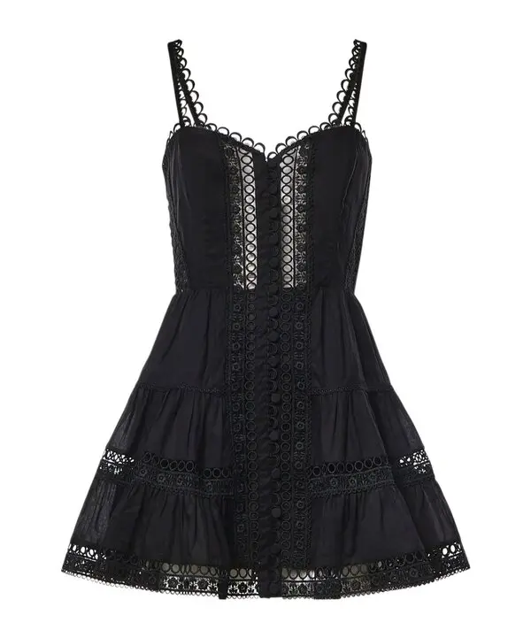 Charo Ruiz Ibiza Lace-trim Ruffled Dress