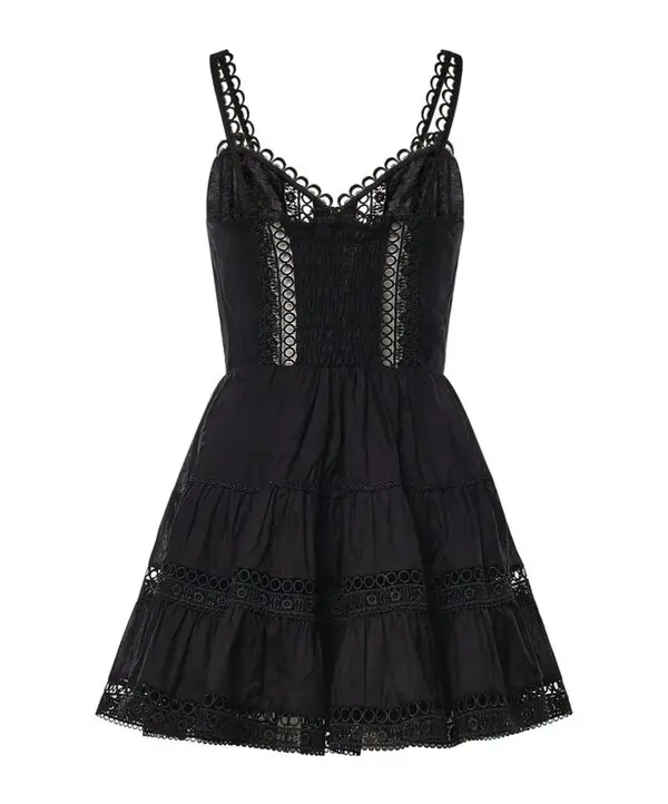 Charo Ruiz Ibiza Lace-trim Ruffled Dress