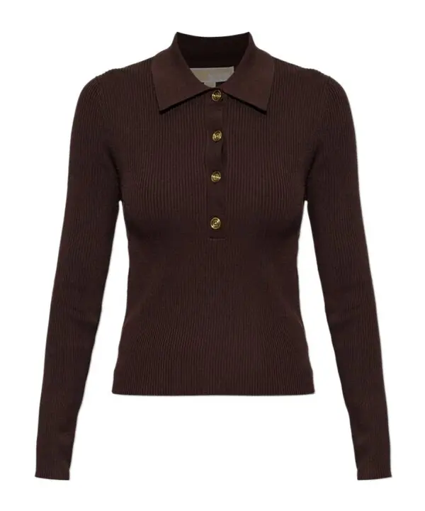 Michael Kors Long-sleeve Knit Top - Brown