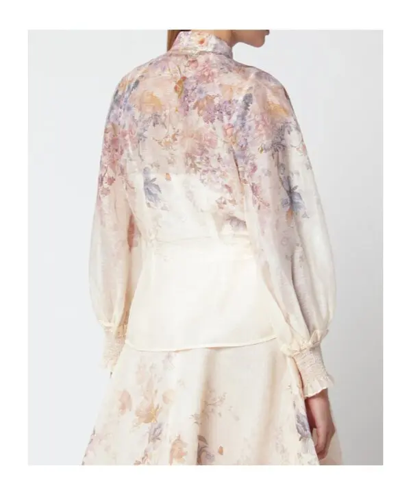 Zimmermann Long-sleeve Shirt With A Stand-up Collar