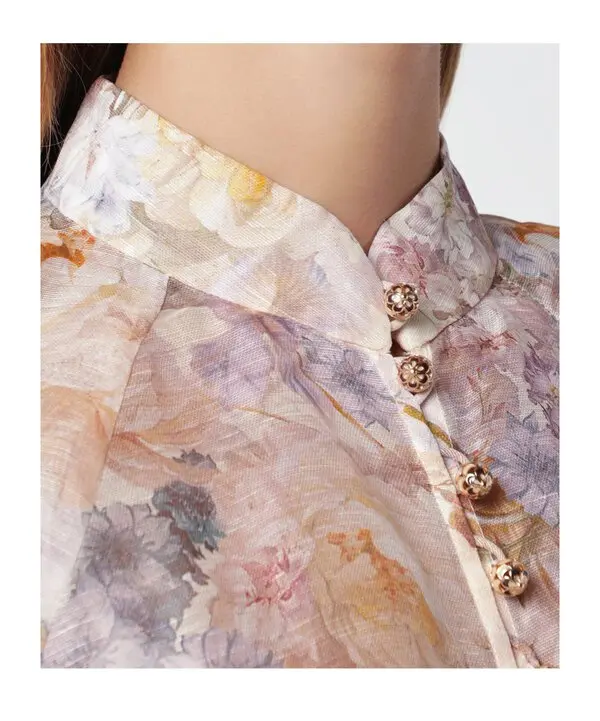 Zimmermann Long-sleeve Shirt With A Stand-up Collar