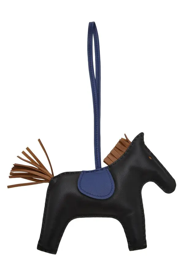 Hermès Multicolor Milo Leather Rodeo Bag Charm - Black