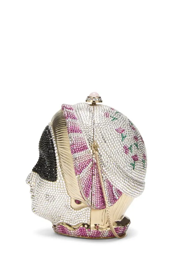 Judith Leiber Multicolor Crystal Embellished Venetian Mask Minaudière