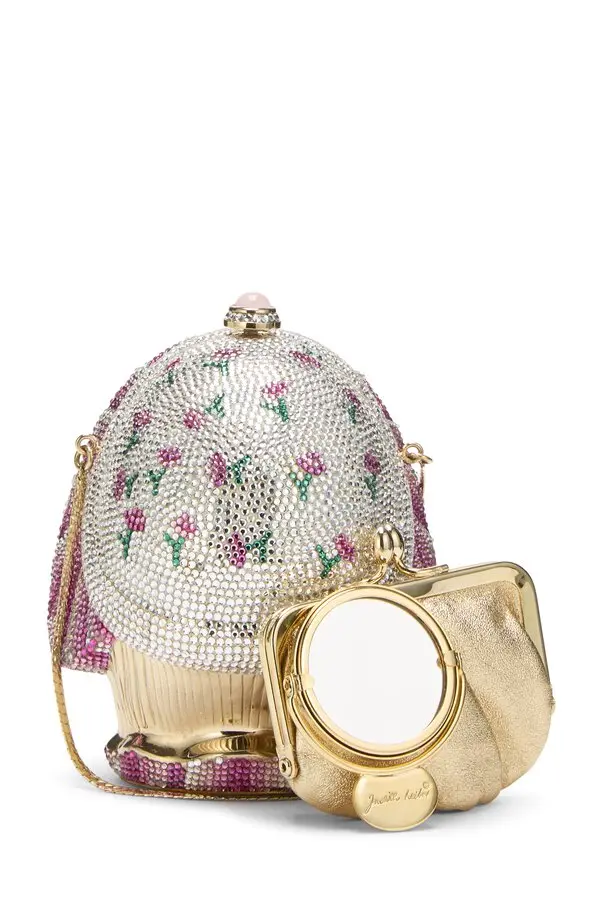 Judith Leiber Multicolor Crystal Embellished Venetian Mask Minaudière