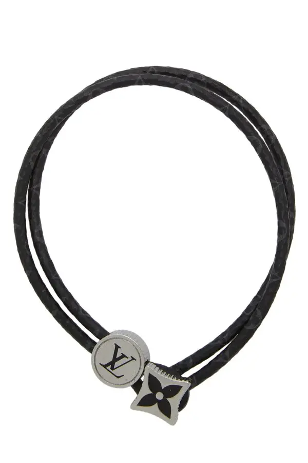 LOUIS VUITTON Monogram Eclipse Canvas Catch It Bracelet - Black