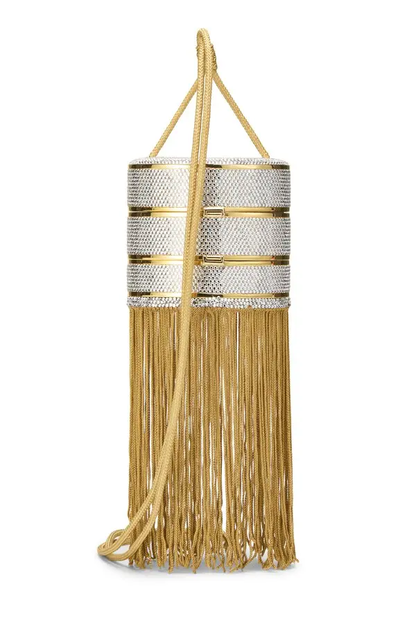 Judith Leiber Crystal Fringe Minaudière - Gold