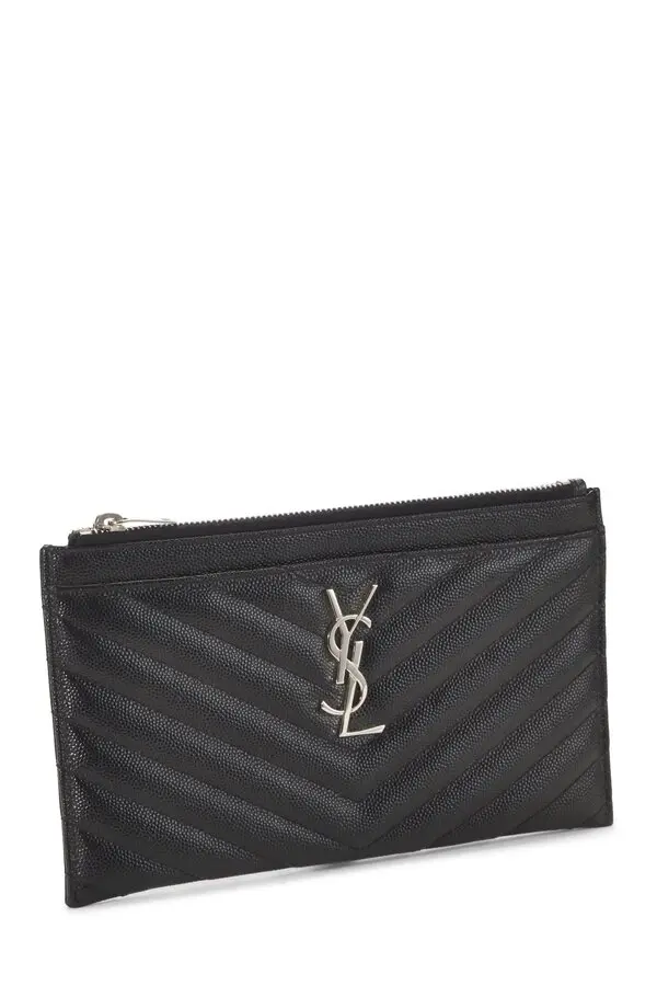 Saint Laurent Grainy Chevron Zip Pouch