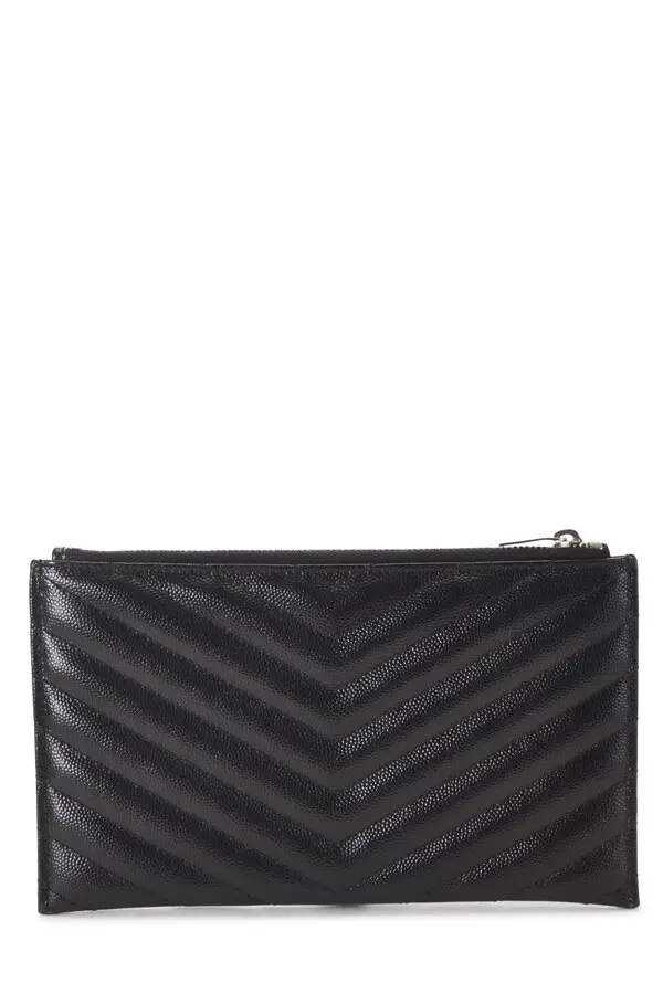 Saint Laurent Grainy Chevron Zip Pouch