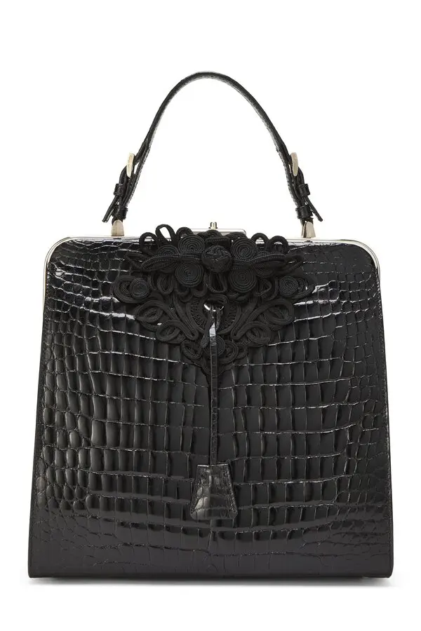 Prada Embossed Frame Top Handle Bag