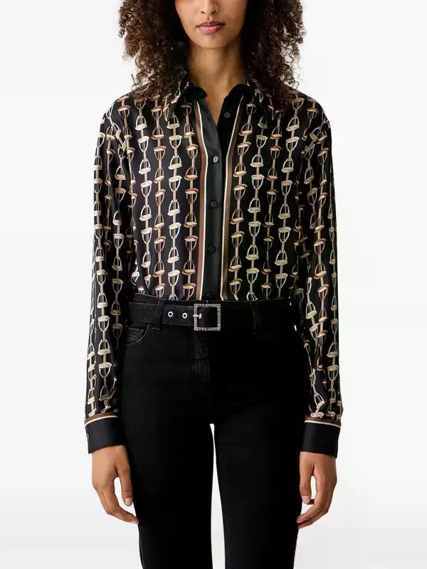 Luisa Spagnoli Lusia Stirrup-print Button-up Shirt